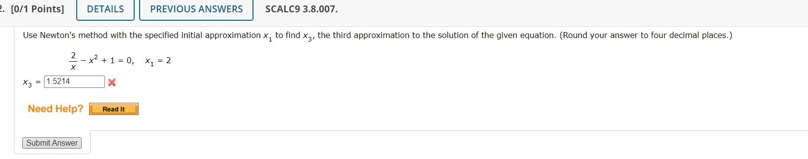 Solved 2. [0/1 Points] DETAILS PREVIOUS ANSWERS SCALC9 | Chegg.com