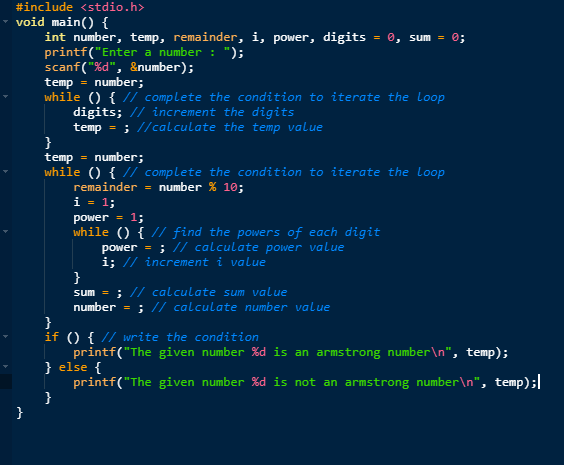 Solved Below partial code is to verify if the given number | Chegg.com