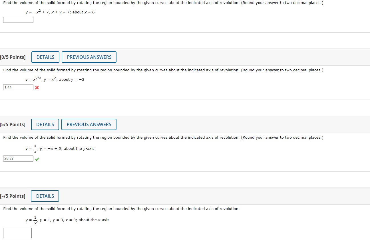 Solved Find the volume of the solid formed by rotating the | Chegg.com
