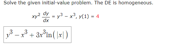 Solved Solve the given initial-value problem. The DE is | Chegg.com
