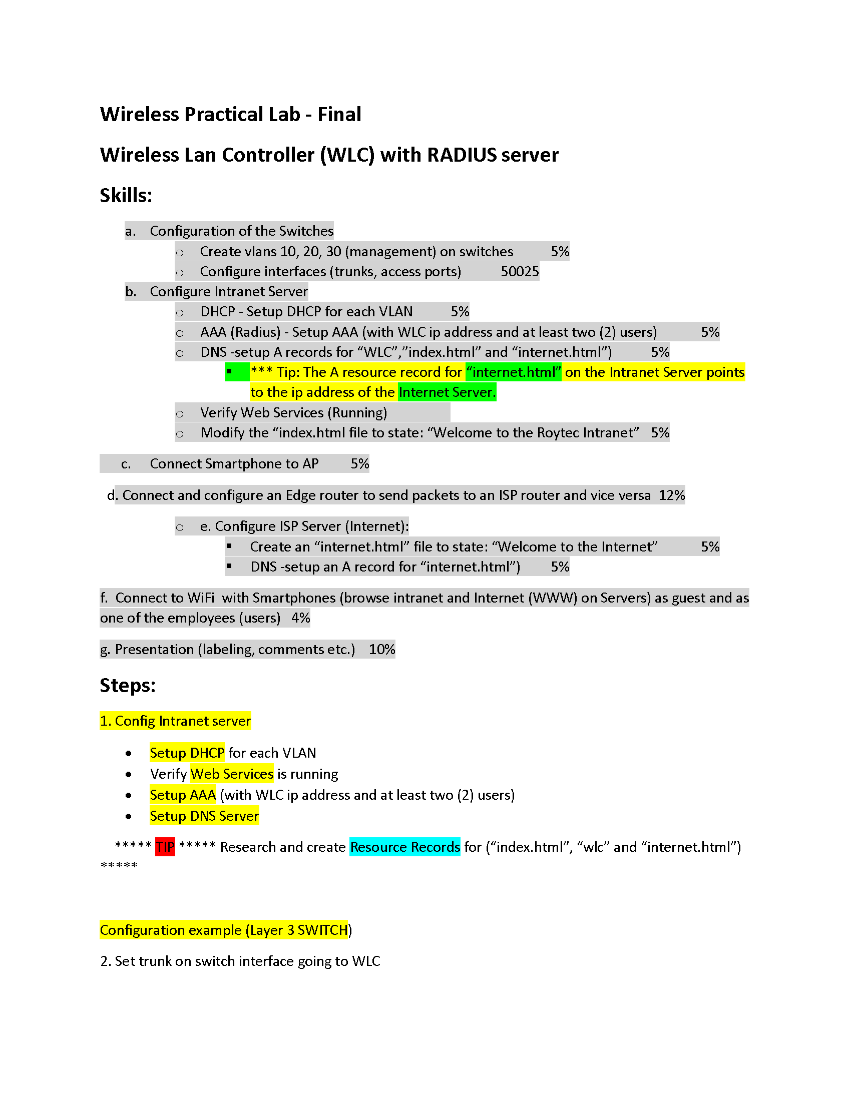 Wireless Practical Lab - Final Wireless Lan | Chegg.com