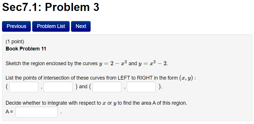 Solved Sec7.1: Problem 3 Previous Problem List Next (1 | Chegg.com