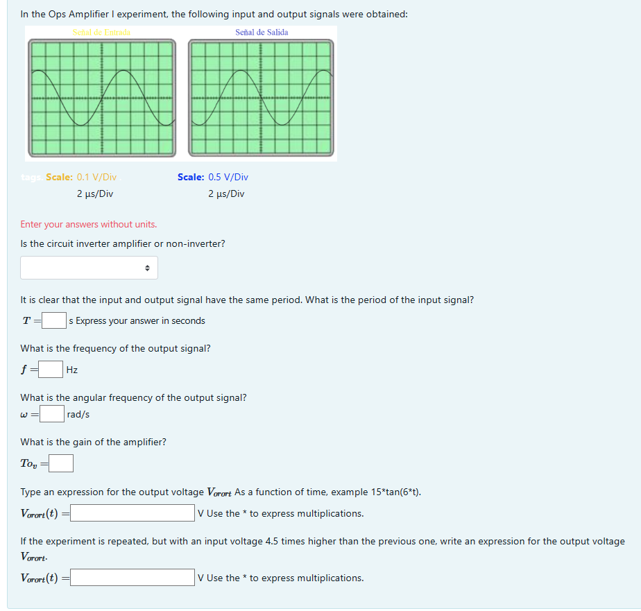 In the Ops Amplifier I experiment, the following | Chegg.com