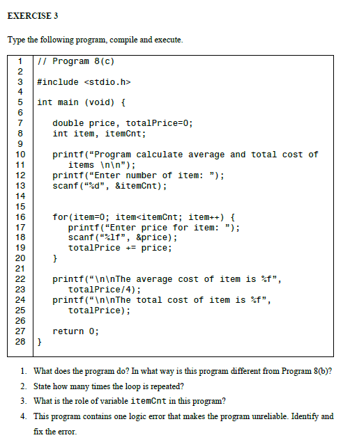 Solved // Program 8(b) #include int main (void) { 1 2 3 4 5 | Chegg.com