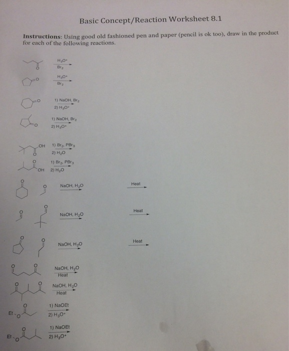 Solved Basic Concept/Reaction Worksheet 8.1 Instructions: U | Chegg.com