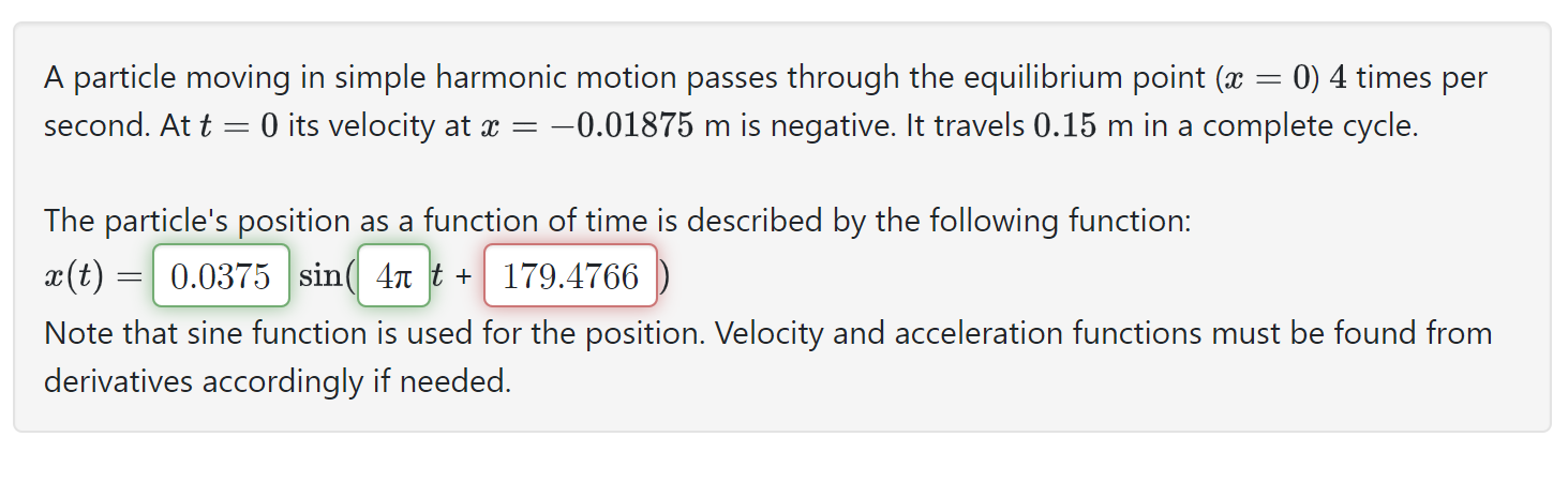 Solved A particle moving in simple harmonic motion passes | Chegg.com