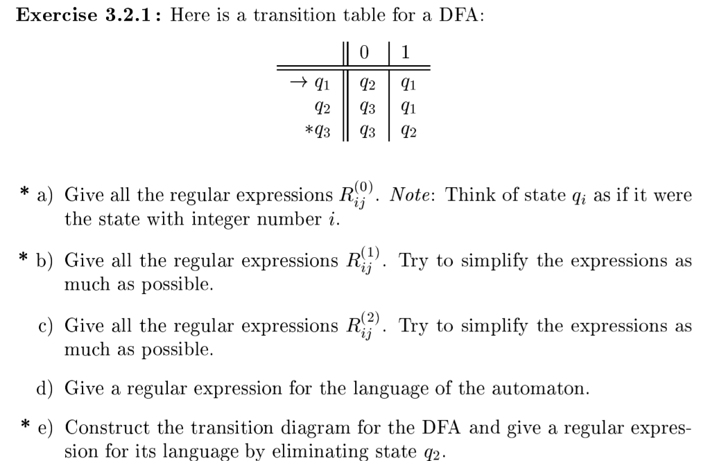 Solved Exercise 3.2.1: Here is a transition table for a DFA: | Chegg.com
