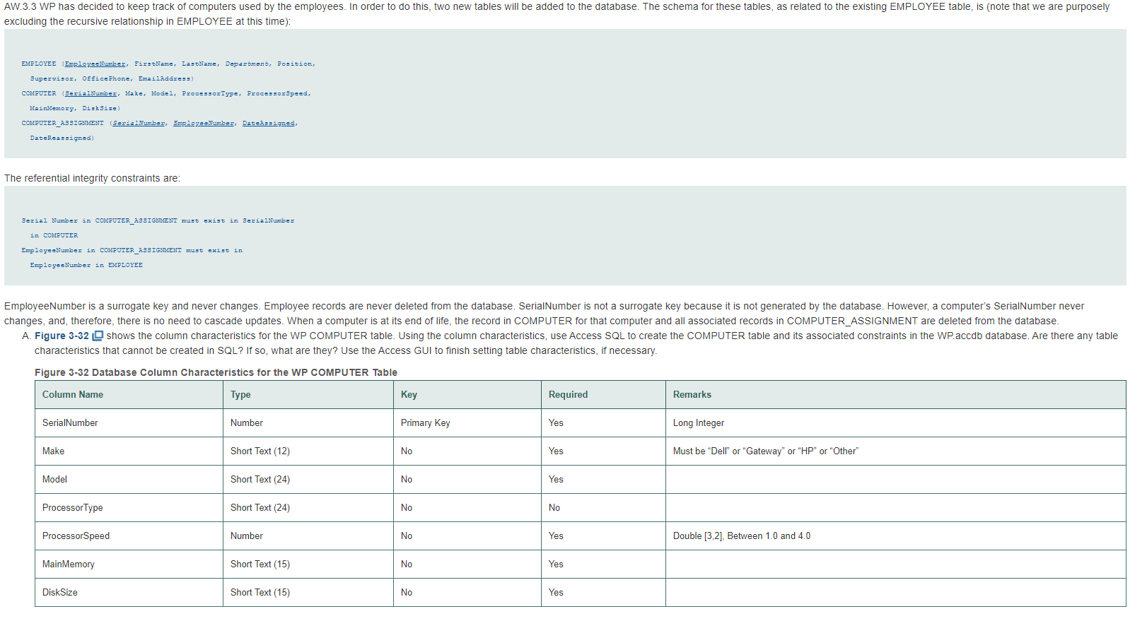 I need help with the Chapter 3 Access Workbench | Chegg.com