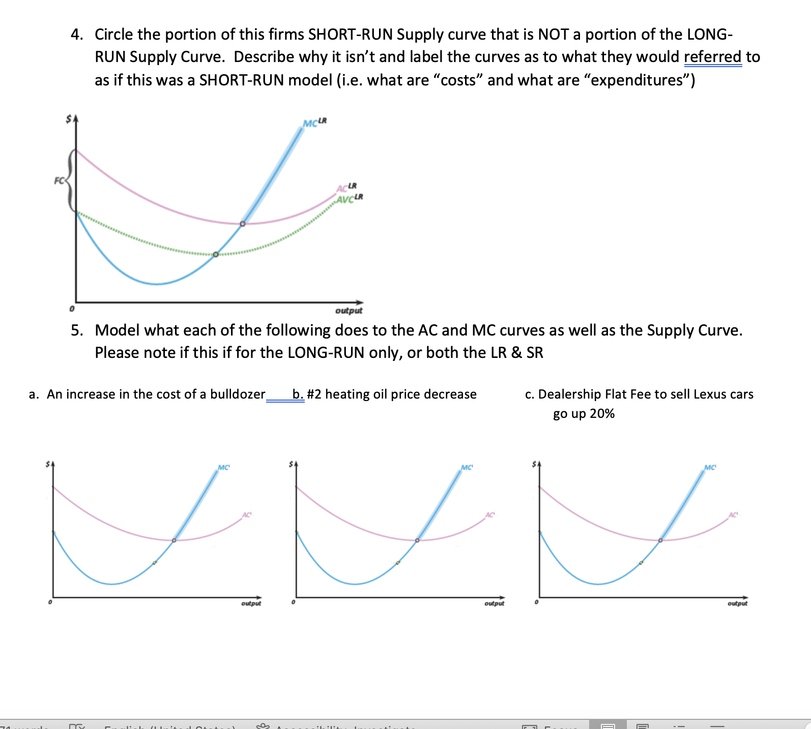 Solved 4. Circle the portion of this firms SHORT-RUN Supply | Chegg.com