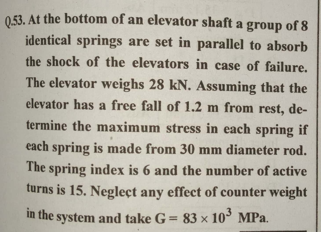Solved 053. At the bottom of an elevator shaft a group of 8 | Chegg.com