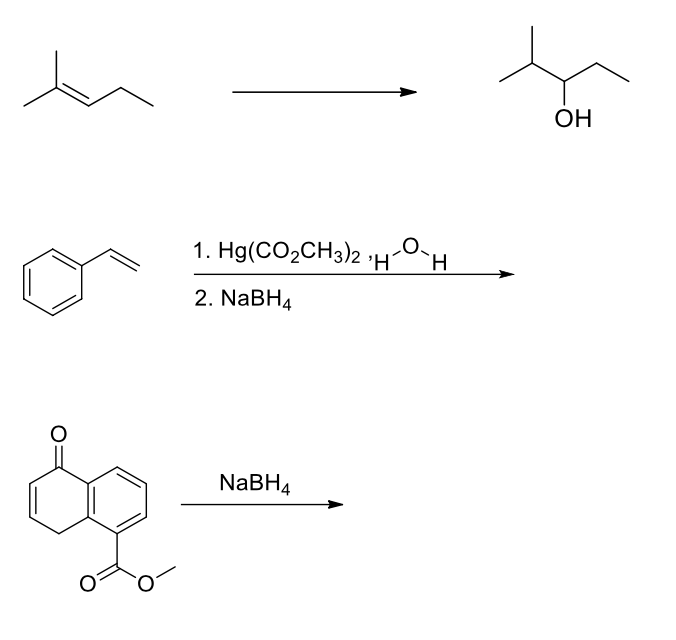 Solved OH 1. Hg(CO2CH3)2 'H' H 2. NaBH4 NaBH4 | Chegg.com