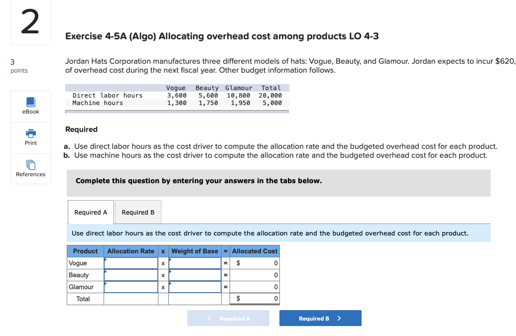 Solved 2 Exercise 4-5A (Algo) Allocating overhead cost among | Chegg.com