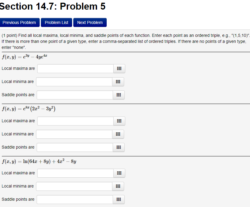 Solved Section 14.7: Problem 5 Previous Problem Problem List | Chegg.com