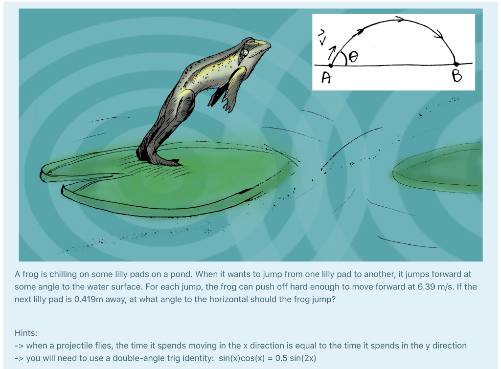 Solved A A frog is chilling on some lilly pads on a pond. | Chegg.com