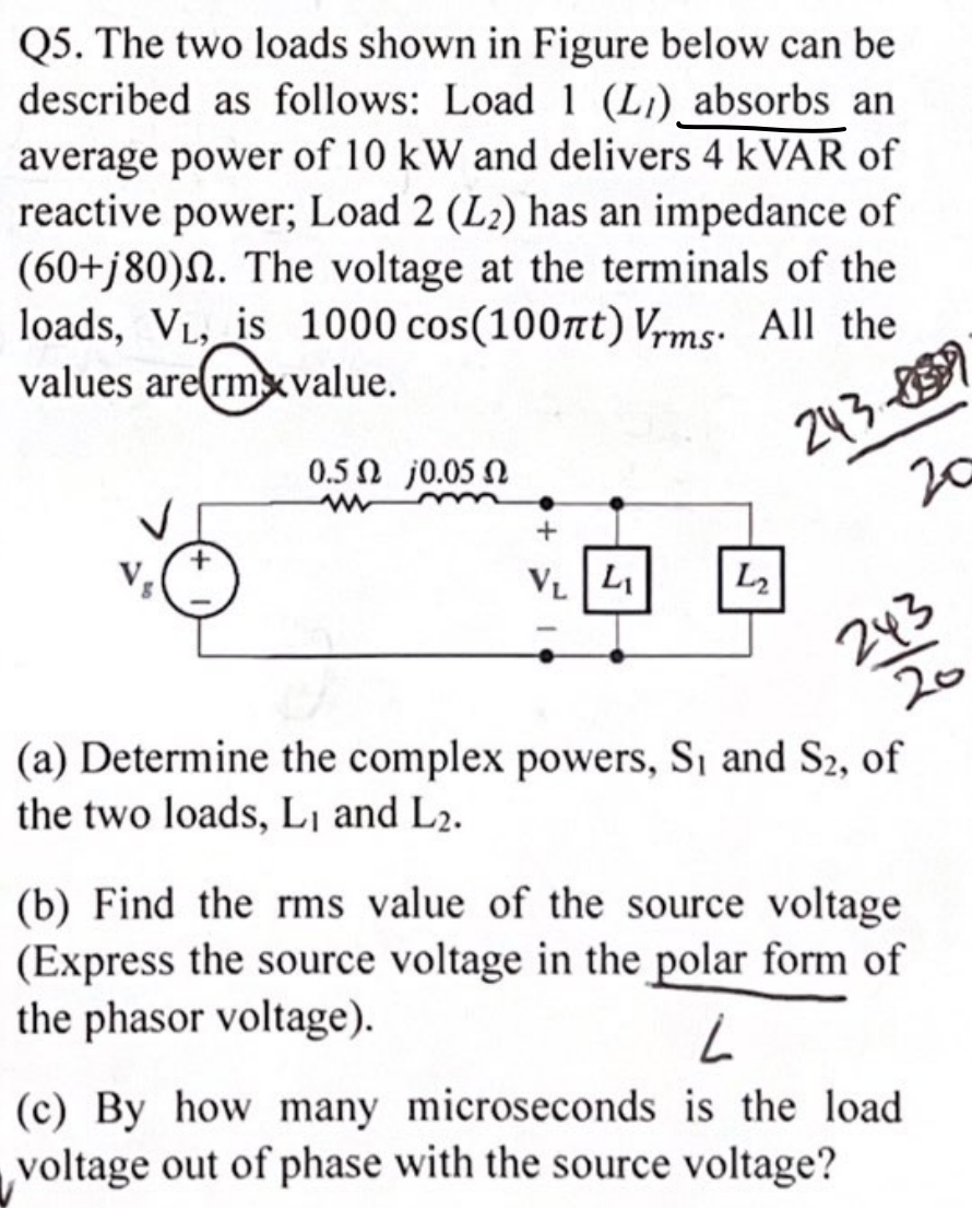 Solved Q5. The two loads shown in Figure below can be | Chegg.com
