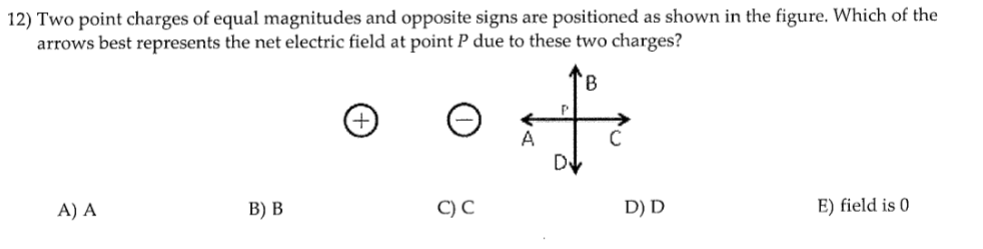 Solved 2) Two point charges of equal magnitudes and opposite | Chegg.com