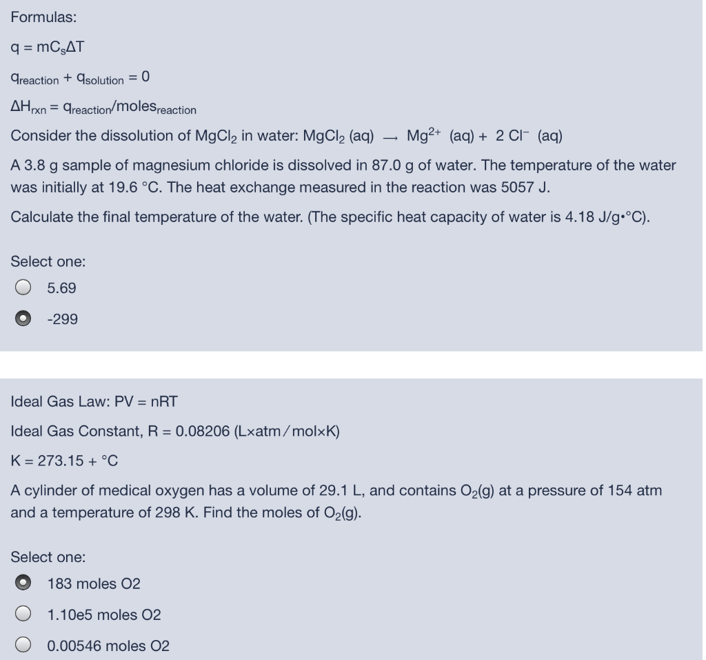 Solved Formulas: q = mCAT Creaction + Isolution = 0 AHrxn = | Chegg.com