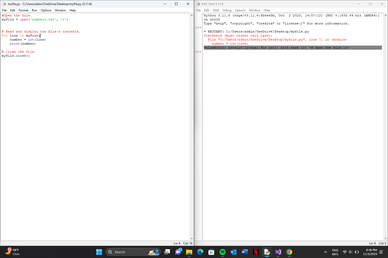 Solved A Myfilepy 