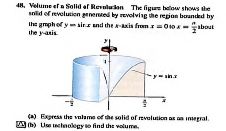 Solved 48. Volume of a Solid of Revolution The figure below | Chegg.com