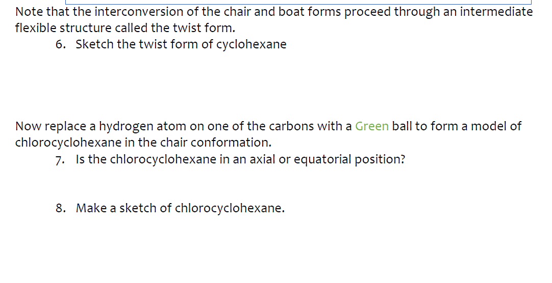 Solved Note that the interconversion of the chair and boat | Chegg.com