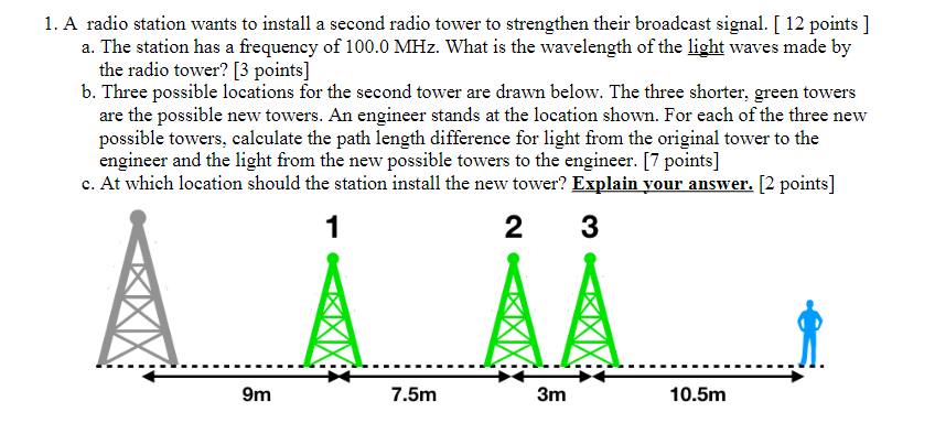Solved 1. A radio station wants to install a second radio | Chegg.com