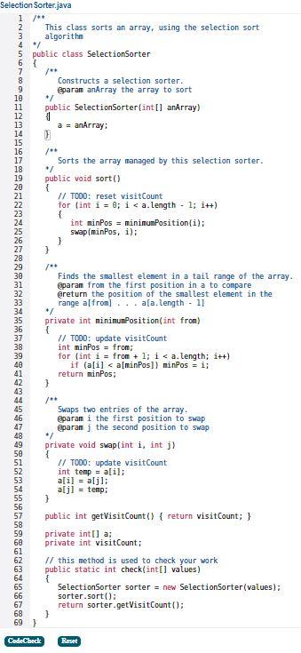 Solved Count each occurrence of a[i] as a visit. For | Chegg.com