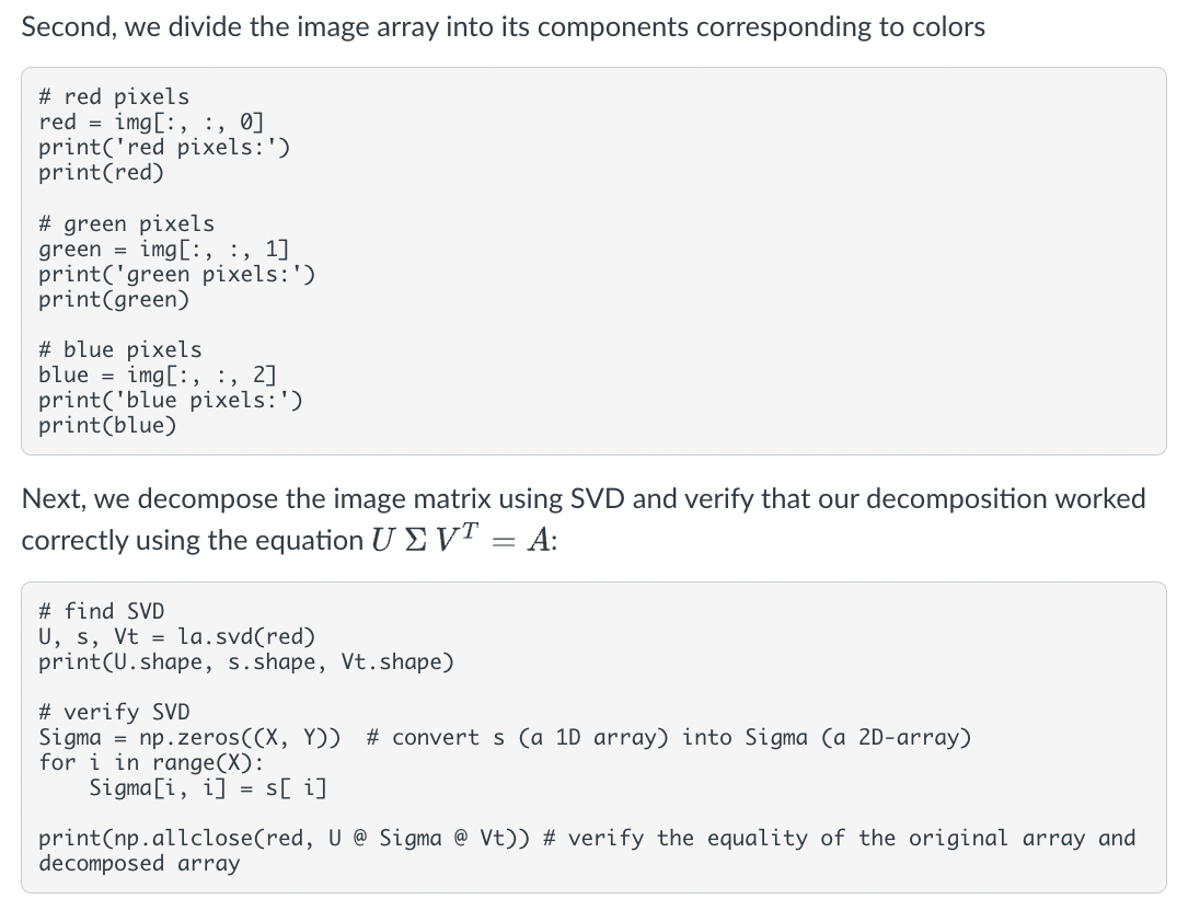 Solved Singular Value Decomposition The Singular Value | Chegg.com