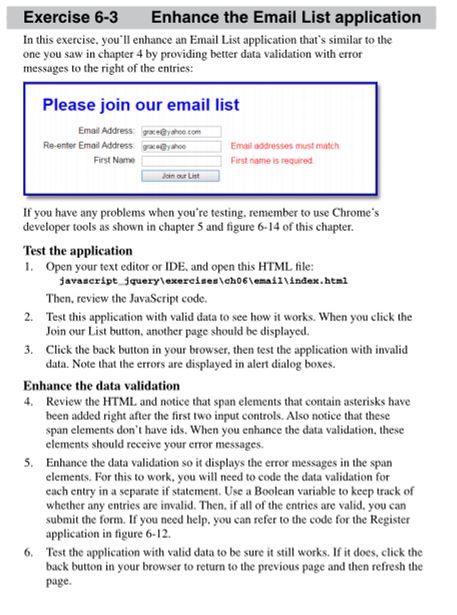 Solved Exercise 6-3 Enhance the Email List application In | Chegg.com