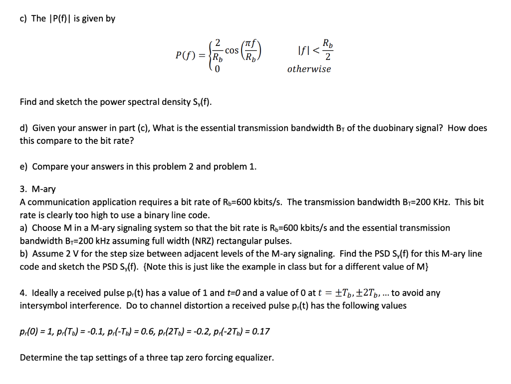1. Binary communication with polar signaling and | Chegg.com