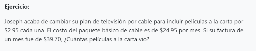 Solved Ejercicio: Joseph acaba de cambiar su plan de | Chegg.com
