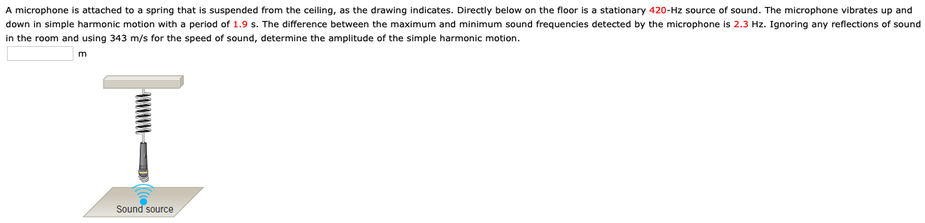 Solved A microphone is attached to a spring that is | Chegg.com