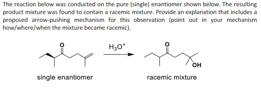 Solved The reaction below was conducted on the pure (single) | Chegg.com