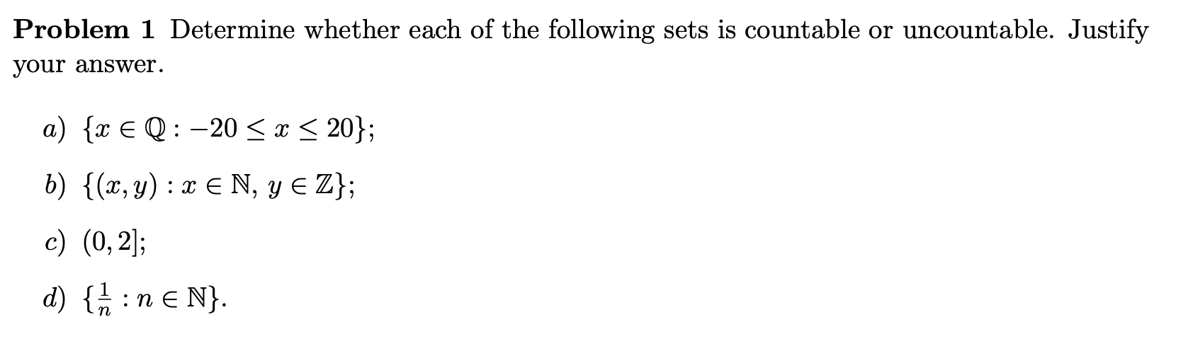 Solved Problem 1 Determine whether each of the following | Chegg.com