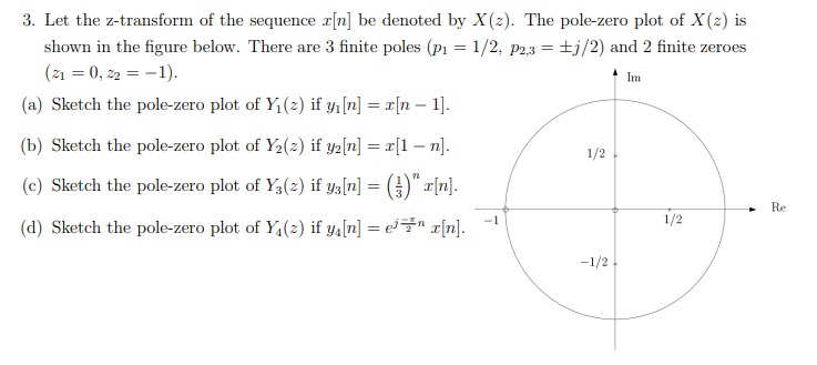 Solved 3. Let the z-transform of the sequence x[n] be | Chegg.com