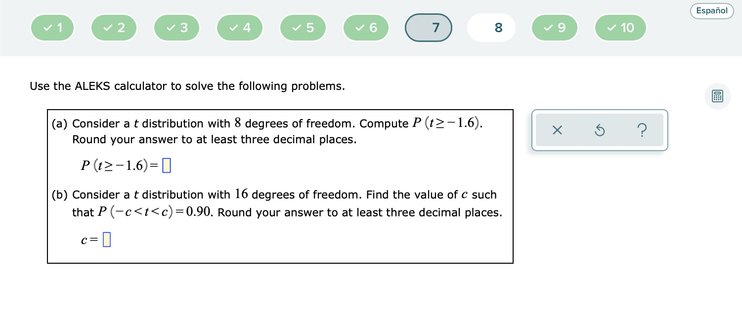 Solved Use the ALEKS calculator to solve the following | Chegg.com