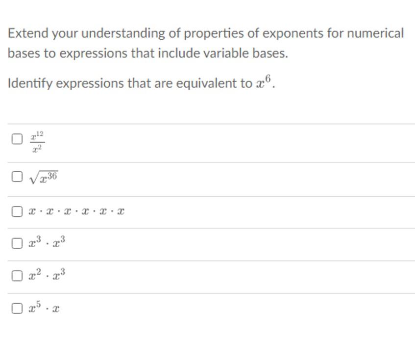 Solved Extend your understanding of properties of exponents | Chegg.com