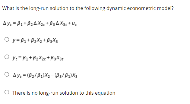 Solved What is the long-run solution to the following | Chegg.com
