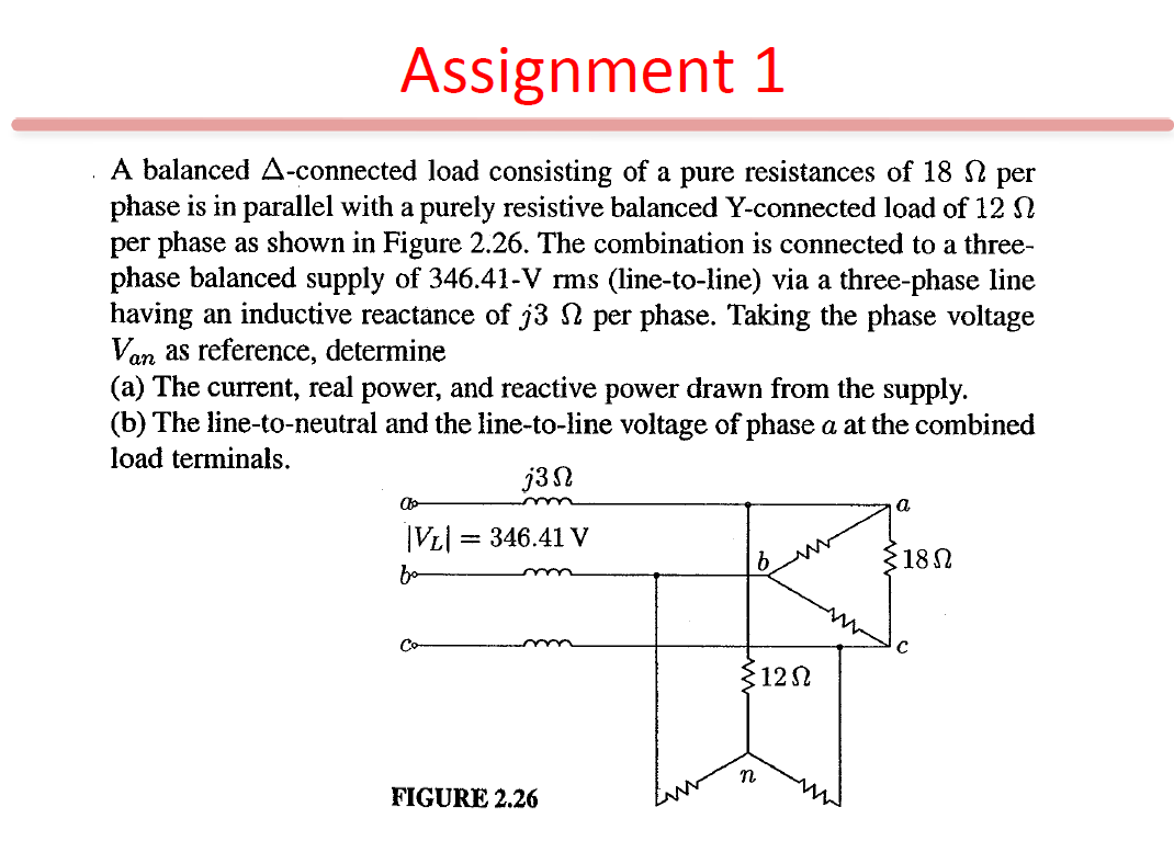 Solved Assignment 1 A balanced A-connected load consisting | Chegg.com