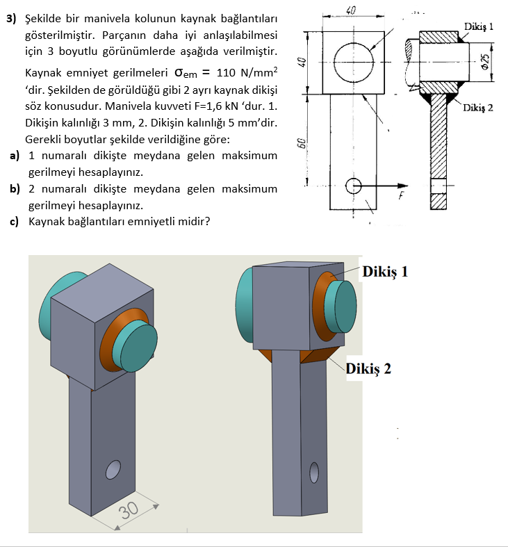 The figure shows the welding connections of a lever | Chegg.com