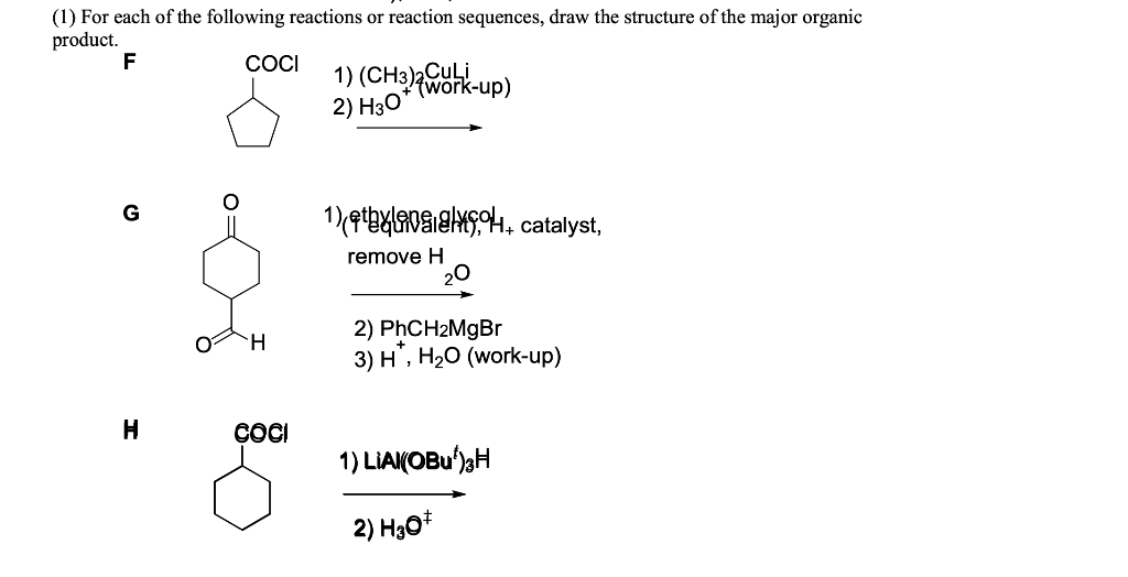 Solved (1) For each of the following reactions or reaction | Chegg.com