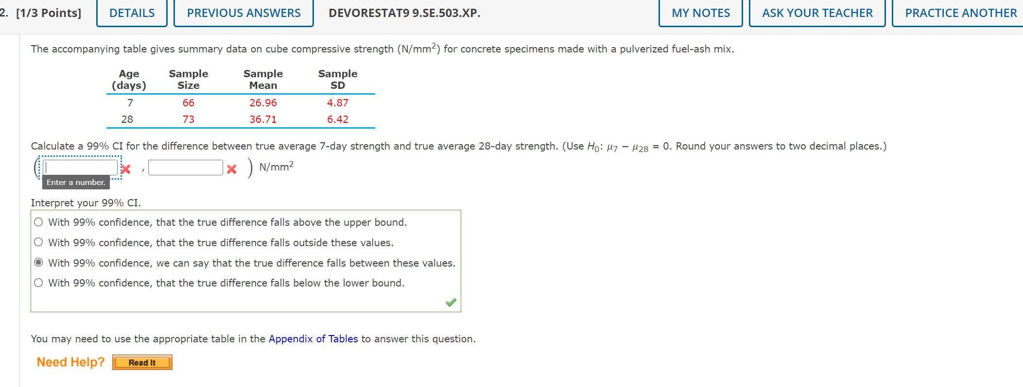 Solved 2. [1/3 Points] DETAILS PREVIOUS ANSWERS DEVORESTAT9 | Chegg.com