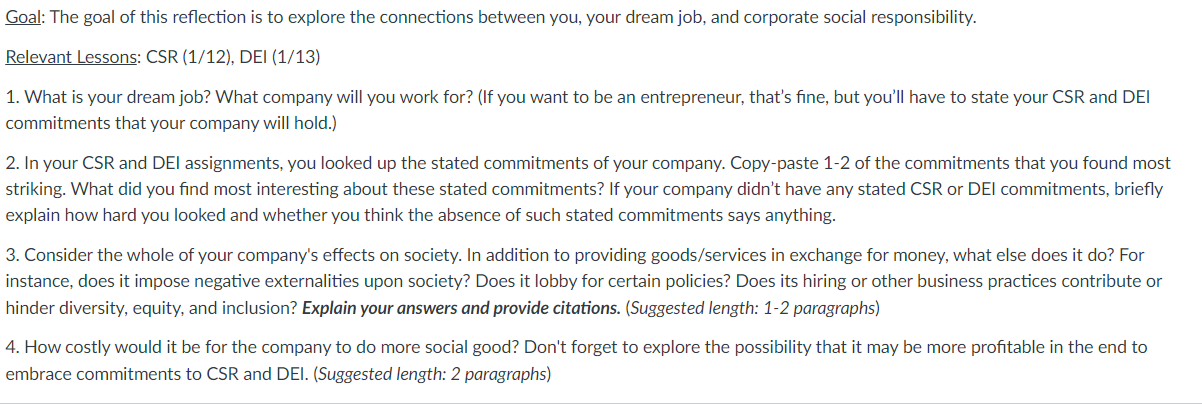 Solved the dream job is software engineer and dream company | Chegg.com