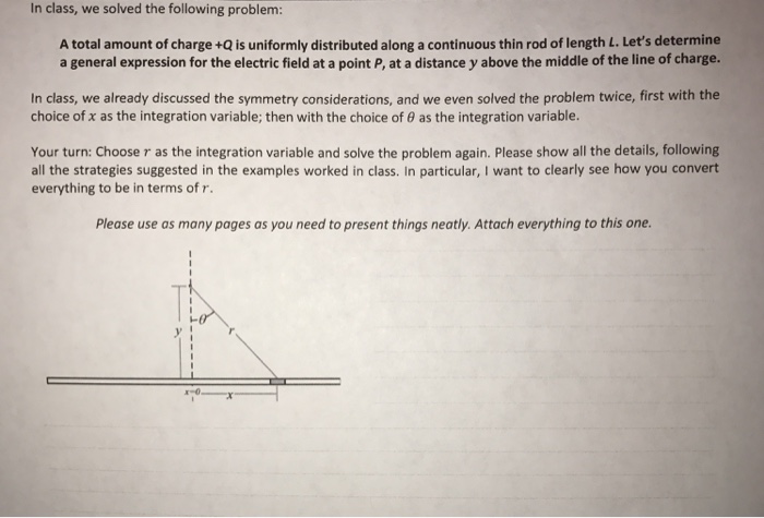 Solved In class, we solved the following problem: A total | Chegg.com
