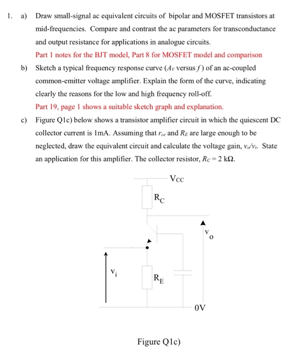 Solved Draw small-signal ac equivalent circuits of bipolar | Chegg.com