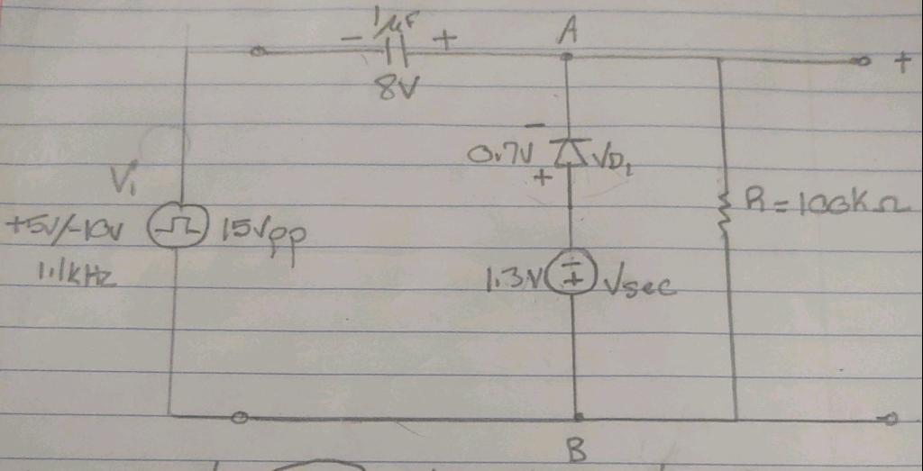 Solved For this Clamper Circuit, how would you find the | Chegg.com