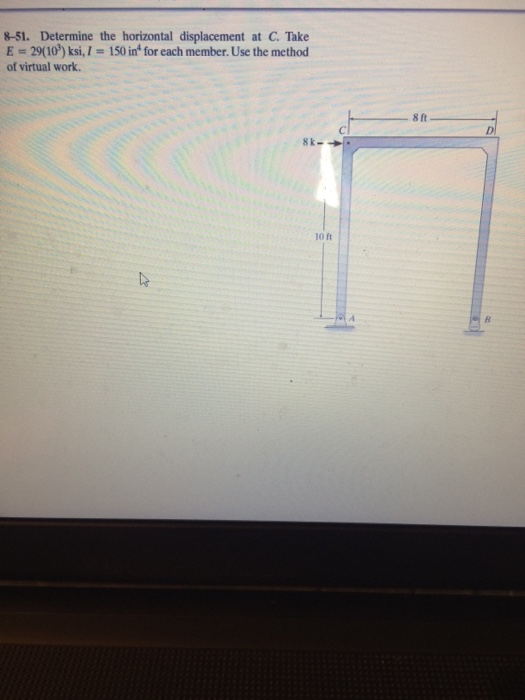 Solved 8-51. Determine the horizontal displacement at C. | Chegg.com