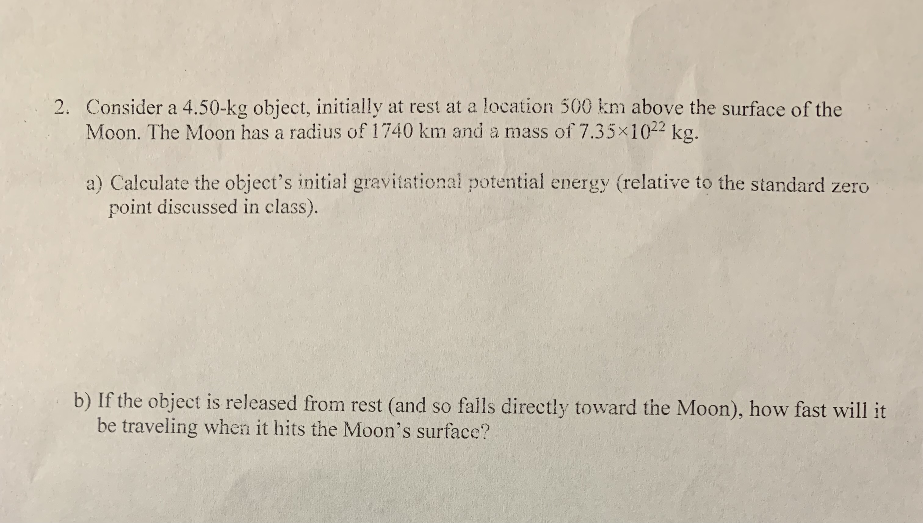 Solved 2. Consider a 4.50−kg object, initially at rest at a | Chegg.com