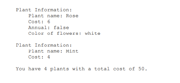 Exercise 4 -Plant Information Given a base Plant | Chegg.com