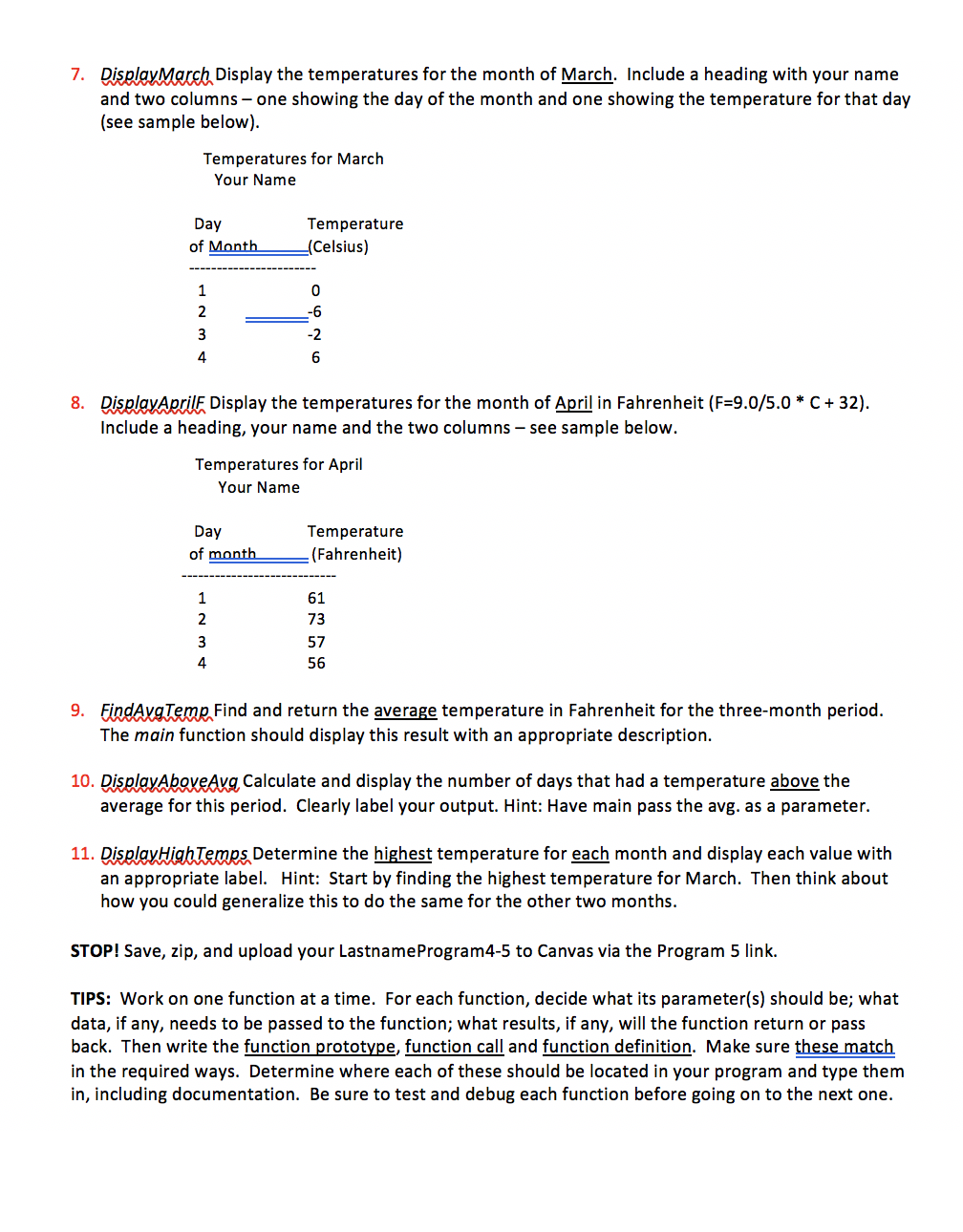 Solved Cs2010 Program 4 And 5 Temperature Data Program 4 Part 3338