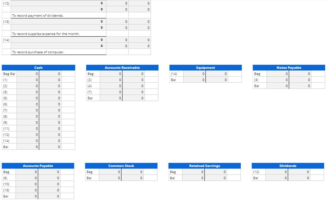 Solved Required: a. Set up accounts for the general ledger | Chegg.com